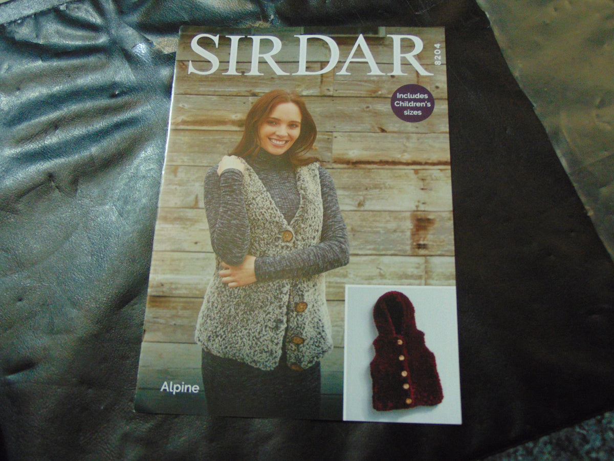 Sirdar Alpine Knitting Pattern 8204 Gilets – S and P Leisure