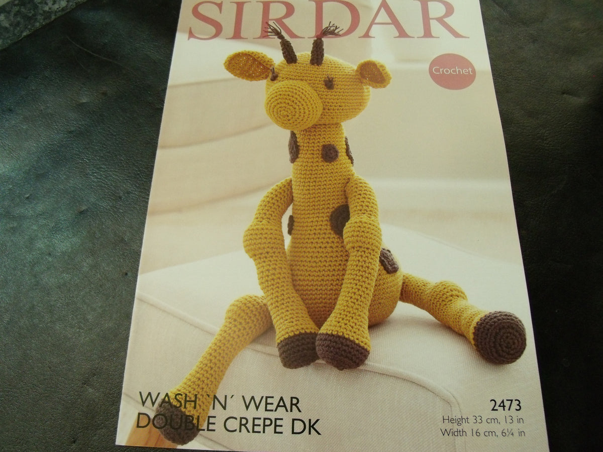 Sirdar Double Crepe Toy Giraffe Crochet Pattern 2473 – S and P Leisure