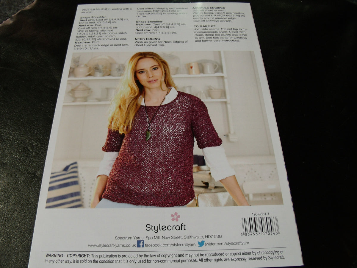 Stylecraft Mystique Quick and Light Knitting pattern 9381 – S and P Leisure